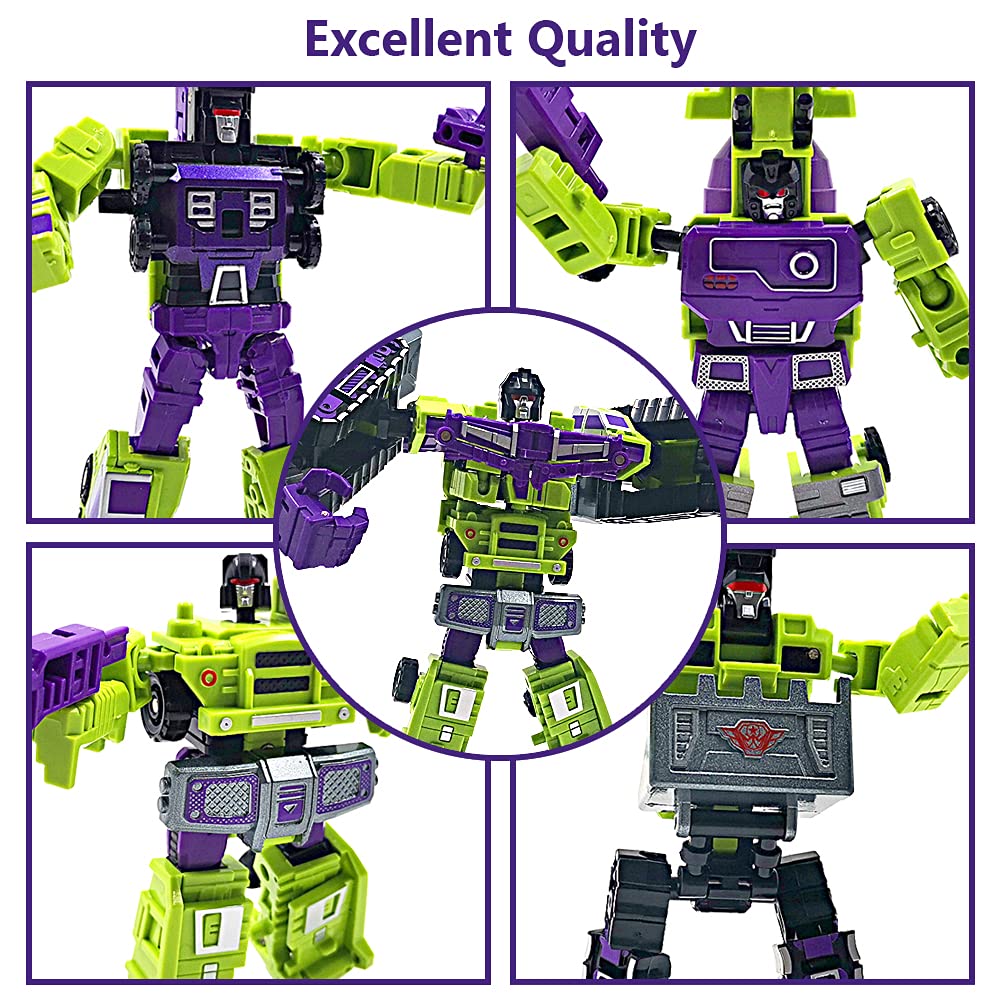 SU KE DA GT Engineering Green Alloy Combiner 6 in 1 Construction Vehicles into Car Truck Bucket Loader Model for Boys & Girls 25cm, SU KE DA-002