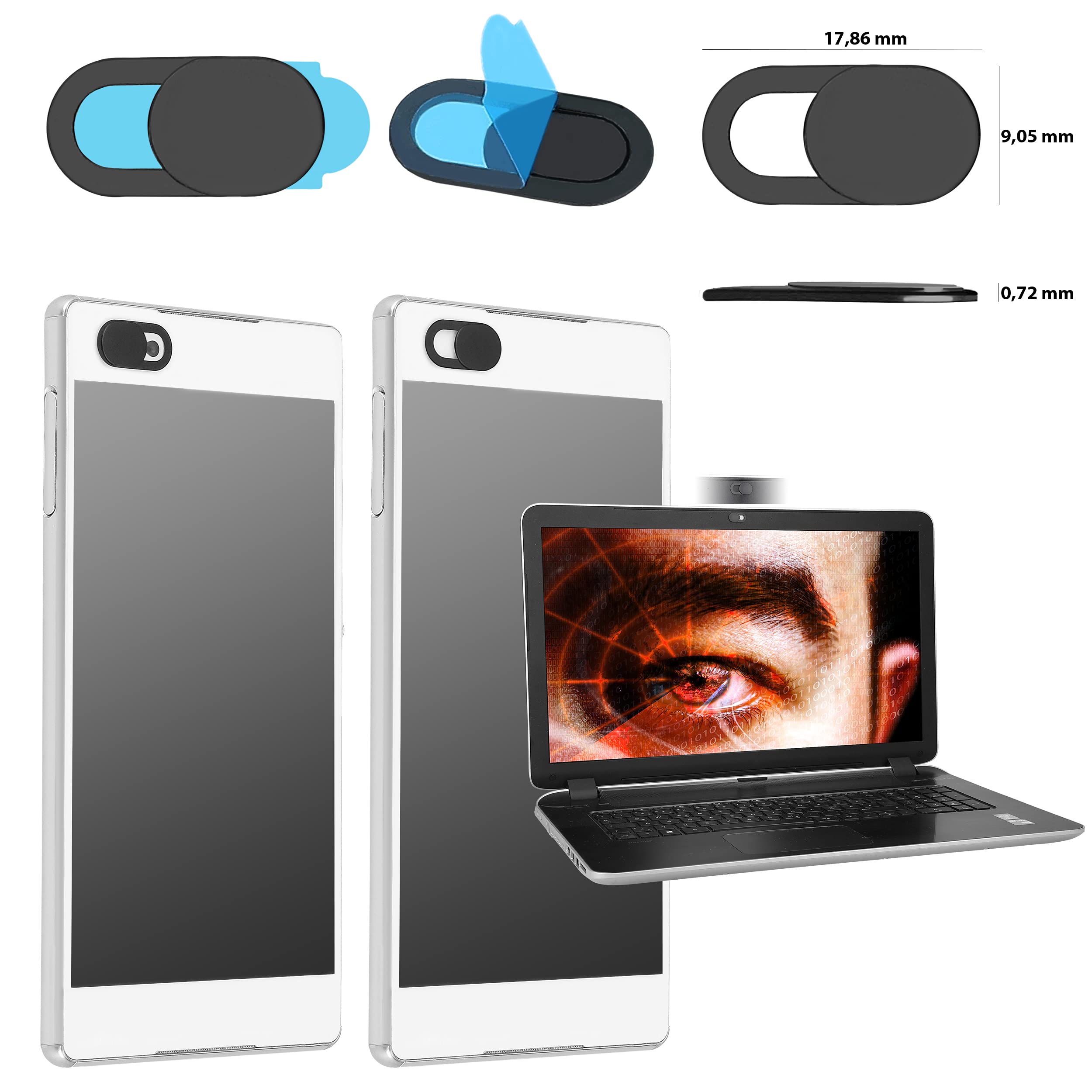 mumbi 20 x Camera Cover Laptop Tablet Webcam Smartphone Mobile Phone Notebook PC