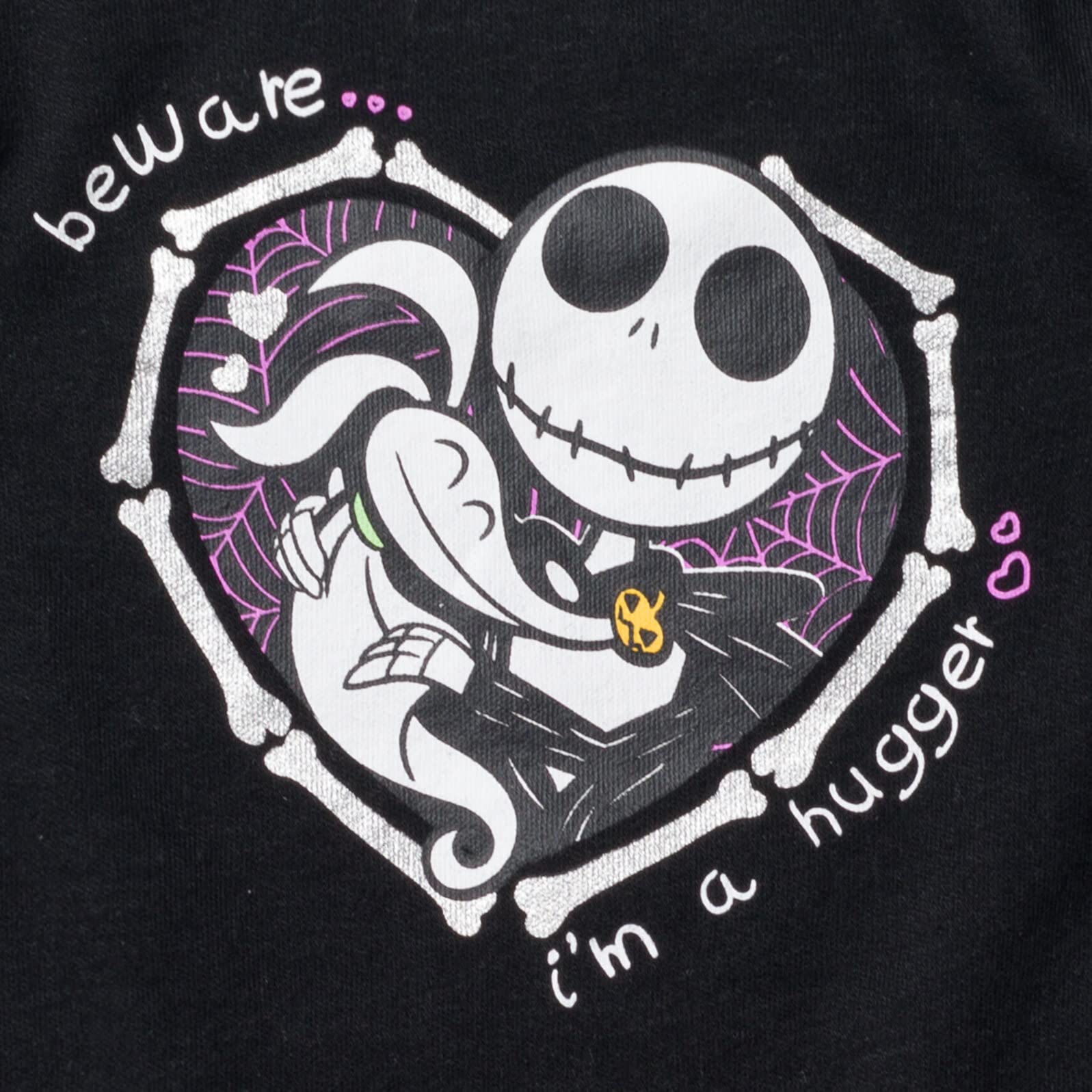 Disney Nightmare Before Christmas Jack Skellington Sally Zero Newborn Baby Girls 3 Pack Cuddly Bodysuits Black/Purple 0-3 Months
