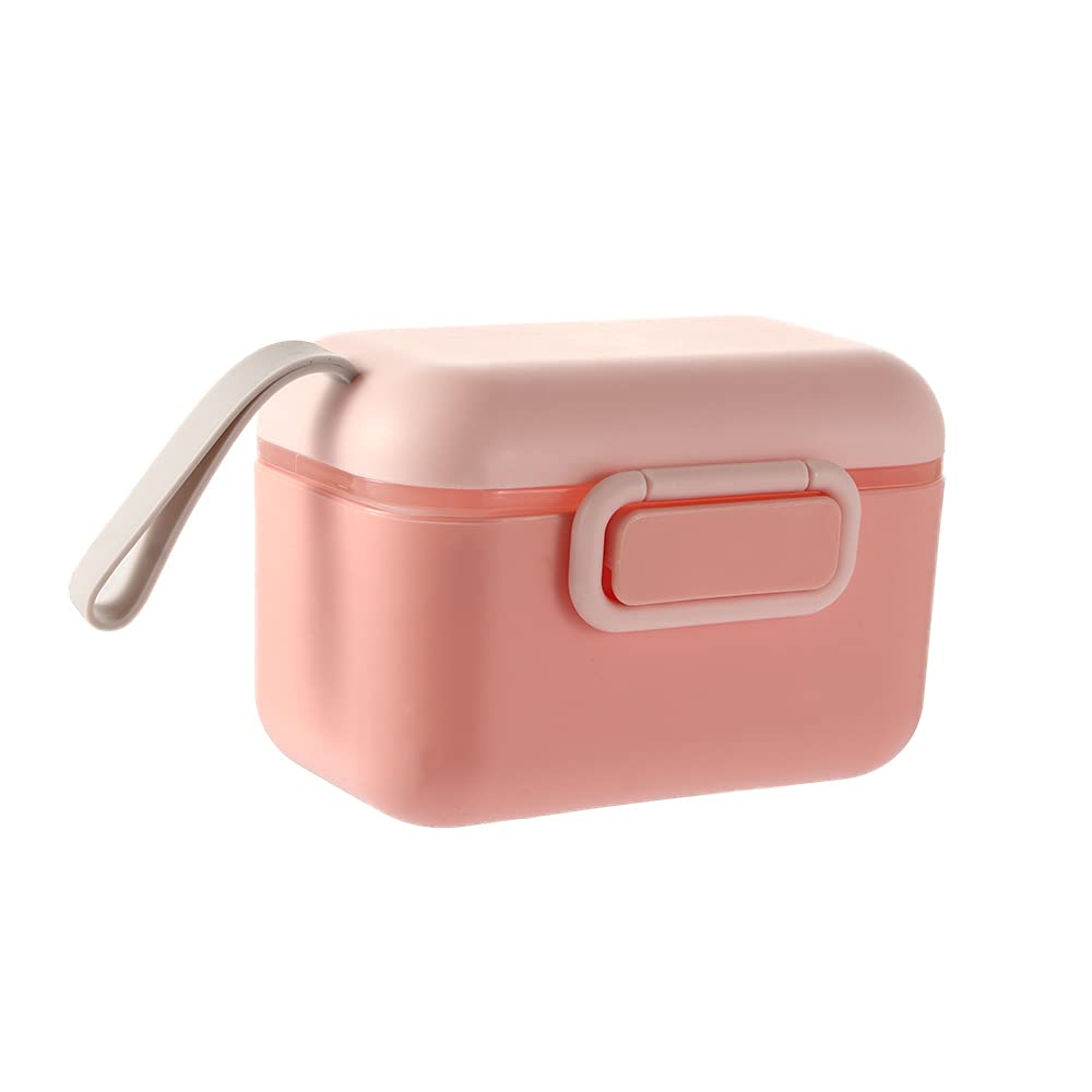 CHDHALTD Baby Milk Powder, Portable Baby Food Storage Box Essential Cereal Infant Milk Powder Box Toddle Snacks Container(400ML,Pink)