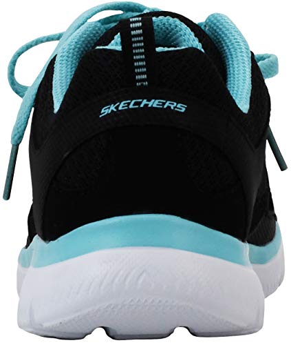 Skechers Women's Summit New World Black/Light Blue Sneaker 10 M US