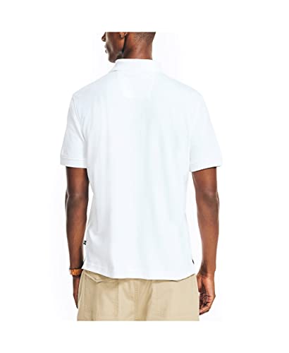Nautica Men's Classic Fit Interlock Polo, Bright White, X-Large