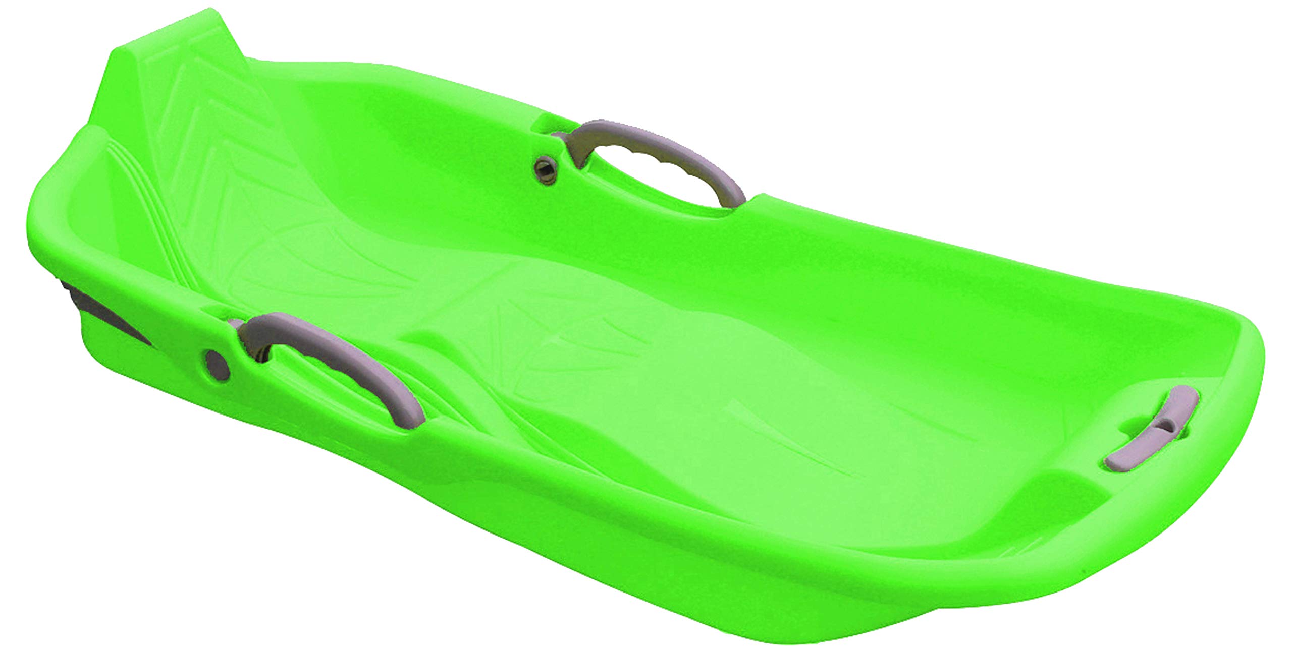 BELLI Green Plastic Toboggan, Snow Sled, 2 Seats with Brake & Handle Cord, for Kids and Adults BE80344