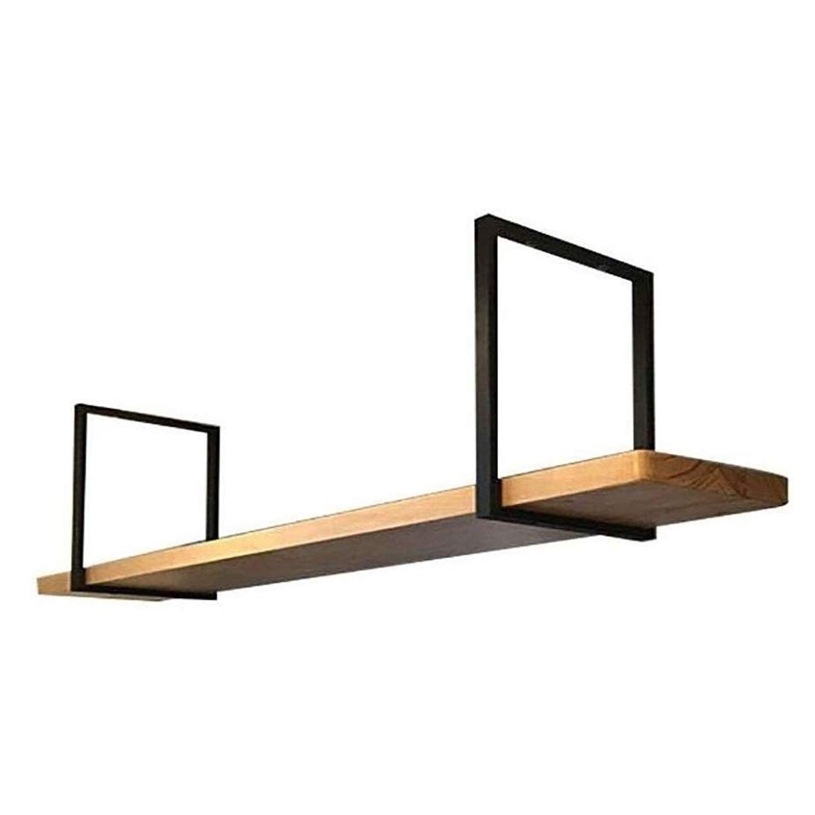 DMUNIZ Rack Ceiling Shelf for Wrought Iron Solid Wood, Iron Hanging Wine Rack Suspended Ceiling Storage Rack & Shelves,for Bars/Restaurants/Kitchens,4 Sizes