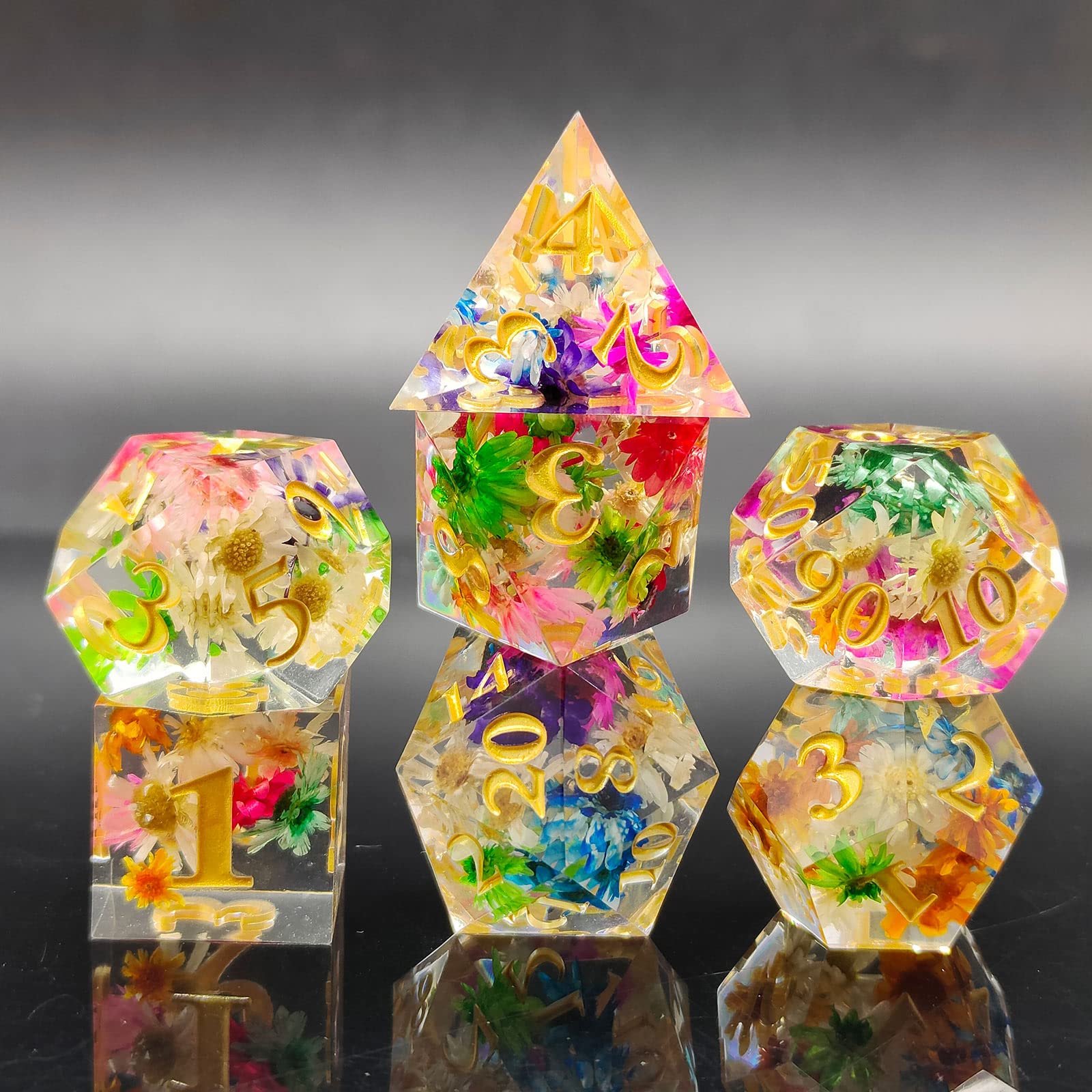 DND Dice Set D&D RPG dice Sets Dungeons and Dragons Polyhedral Resin Dice Bags Sharp Edge Dice Roleplaying Games MTG dice 7 Accessories D4 D6 D8 D10 D12 D20(Suit)