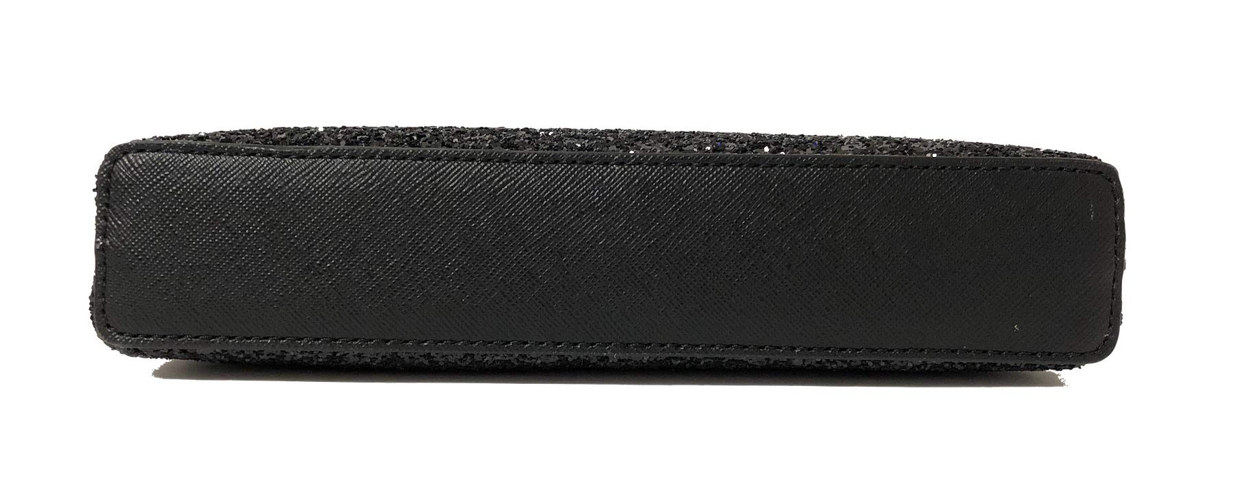 Kate Spade Ramey Greta Court Glitter Saffiano Leather Crossbody Bag Black