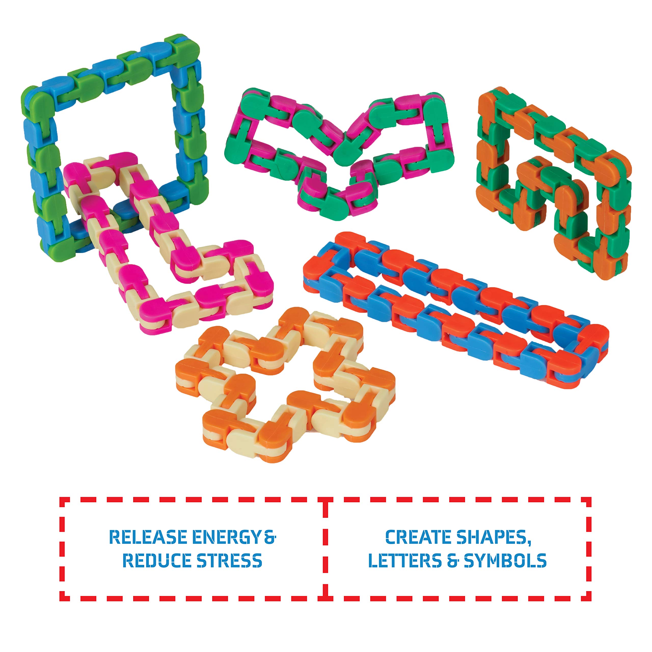 Neliblu Wacky Tracks 6 Pack Sensory Fidget Toys Snap and Click Fidget Cube Puzzles Bulk - ADHD, Autism, Stress Relief Therapy - Fidget Toys for Sensory Kids, Keeps Fingers Busy and Minds Focused