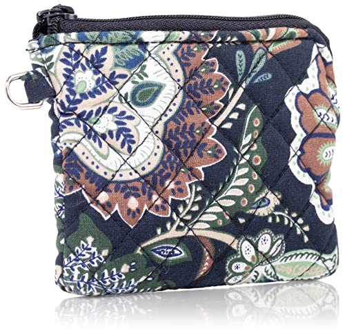 Vera Bradley Women's Women's Cotton Coin Purse, Java Navy Camo - Recycled Cotton, One Size
