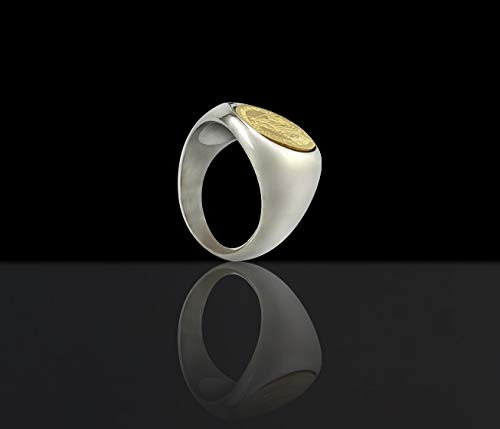 Ben Junot Catholic Unisex Gold Miraculous Ring Stainless Steel Catholic Miraculous Ring-Miraculous Holy Prayer Card Included (Gold) (9)