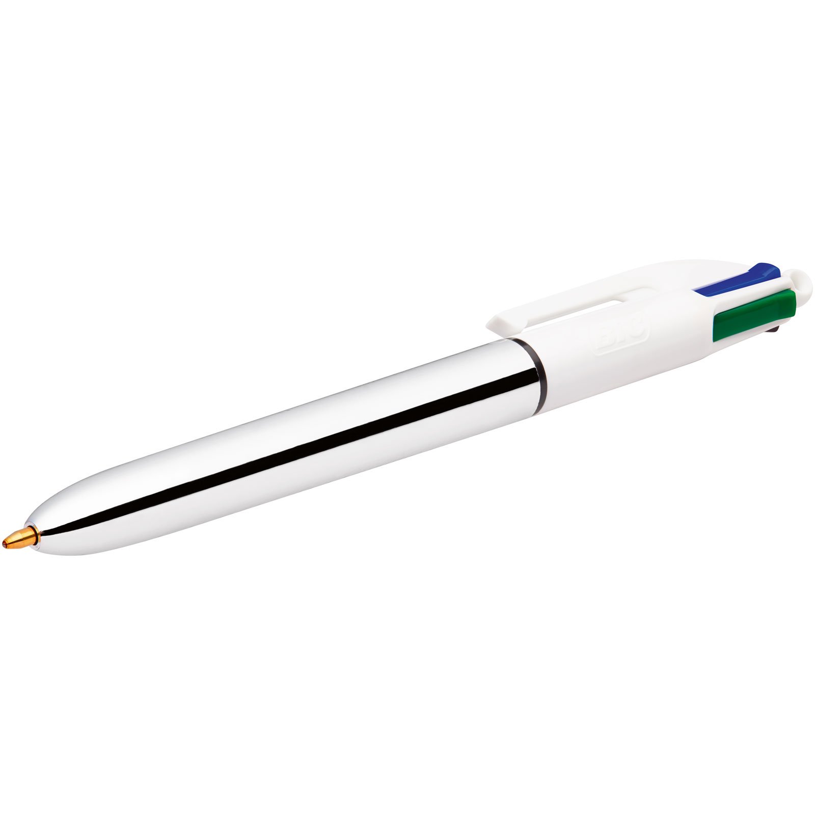 BIC 4-Color Shine Ballpoint Pen, Silver Barrel, Medium Point (1.0mm), Assorted Inks, 3-Count