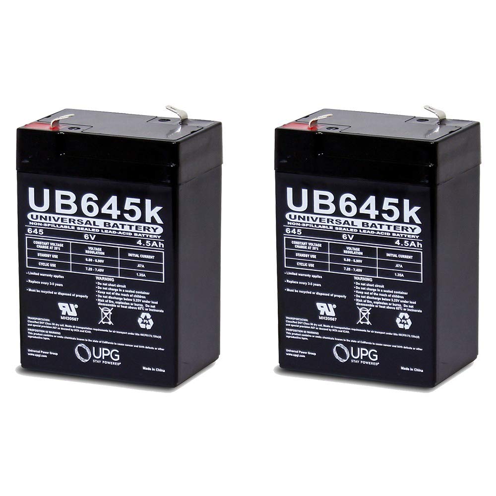 Universal Power Group 6 Volt 6V 4.5AH Rechargeable Deer Game Feeder Battery - 2 Pack
