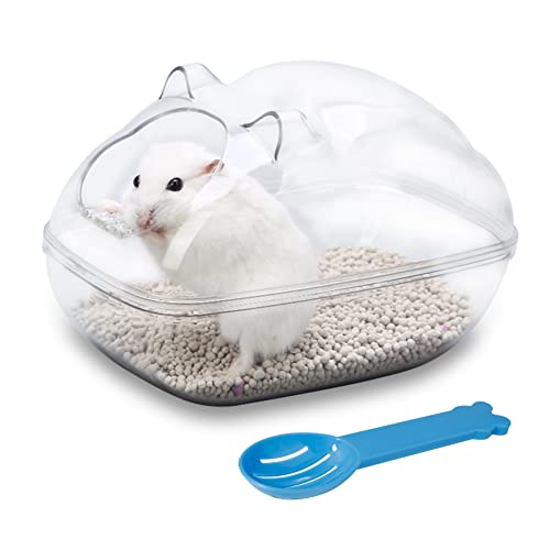 NAWTOR Hamster Sand Bath Transparent Hamster Bath Scoop Large Set Cage Accessories, Hamster Cagefor Hamsters Mice Lemming Gerbils or Other Small Pets