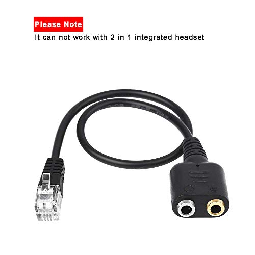 Onvian RJ9 Male to 3.5mm Female Plug Headset Jack Phone Audio Adapter Cable