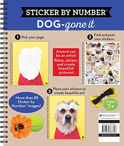 Brain Games - Sticker by Number: Dog-Gone It (28 Images to Sticker)