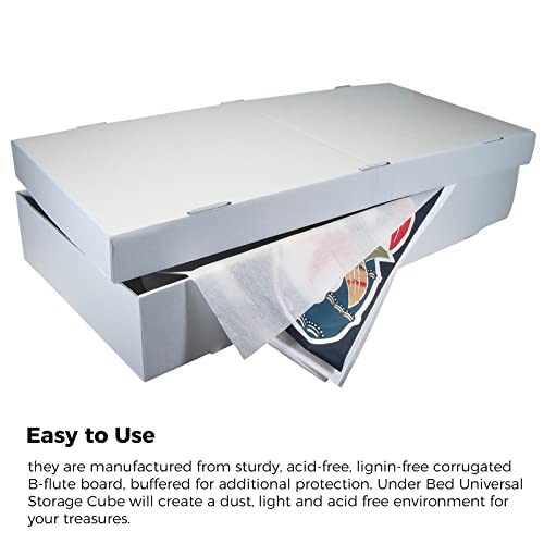 Lineco, Under Bed Storage Bins, Large Capacity Box with Lid, Archival Storage Containers for organizing Wedding Dress, Quilts, Gowns, Family Heirlooms, forever Keepsake Garment Box, 40x18x6 Inch