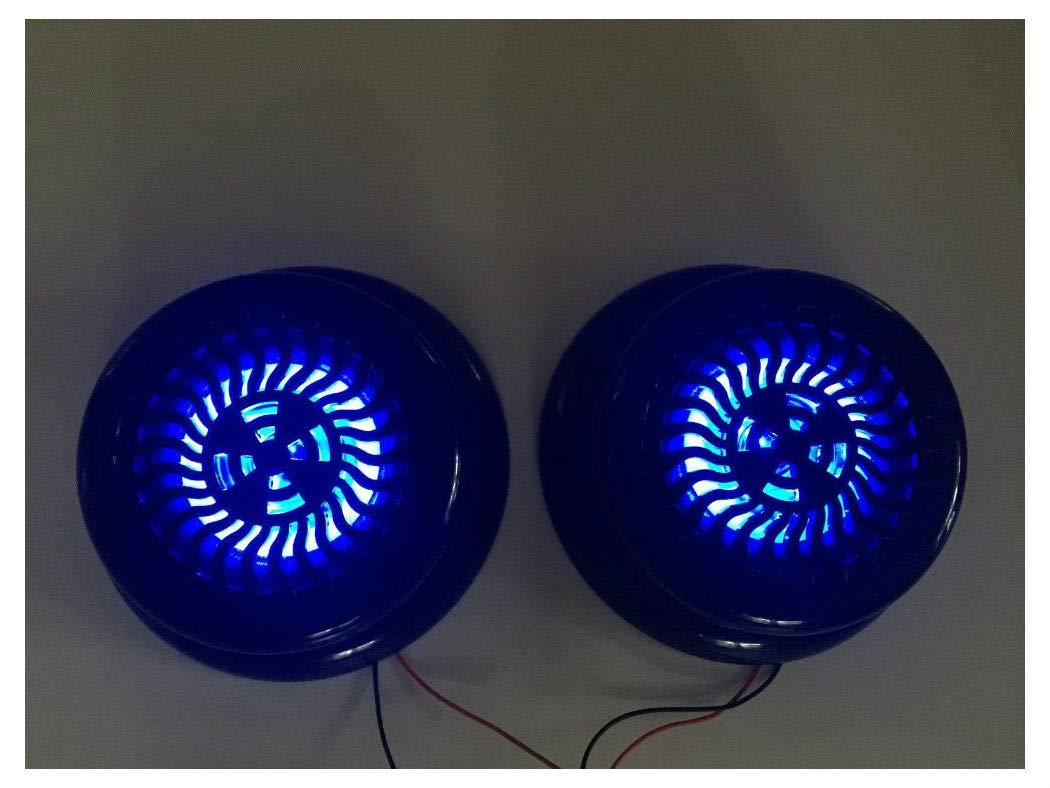 KCHEX 2 Black Wavy Blue LED 5.25" Flush Mount Speaker UV Waterproof