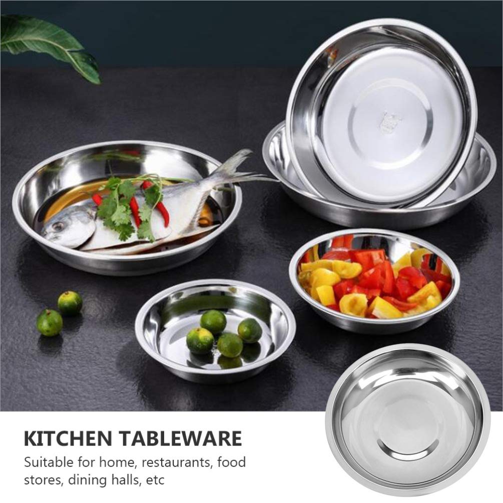 Cabilock 10pcs Stainless Steel Sauce Dish Appetizer Tray Dipping Bowls Seasoning Portion Condiment Tray Sauce Plates for Sauce Ketchup BBQ Sauce Seasoning
