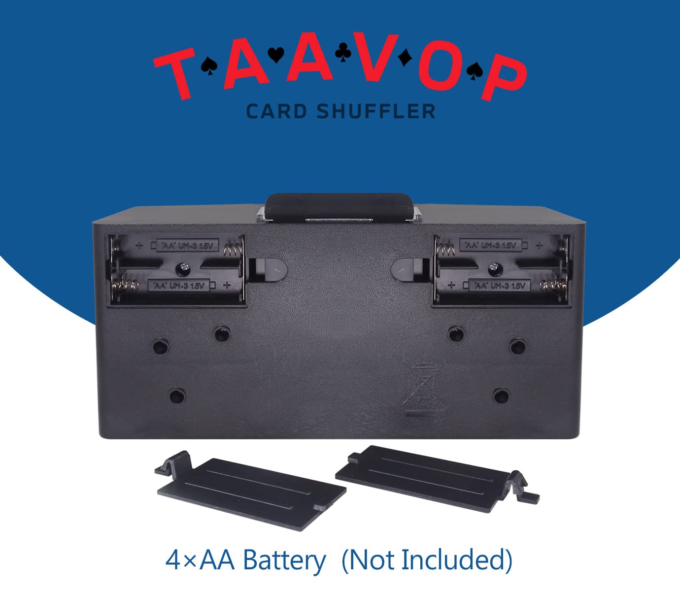 TAAVOP Card Shuffler 2-4 Deck Automatic, Battery-Operated Electric Card Shuffler Machine for UNO/Poker/Playing Card