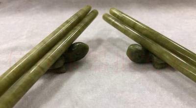 Decorative Stone Natural Jade Turtle Chopsticks Set B 02