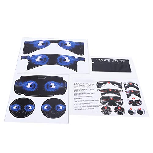 Mxzzand Durable, VR Glasses Protective Sticker, Stickers and Wiping Cloth, Ultra‑Thin, Scrapesproof, VR Headset Stickers, Wearproof,for Oculus Quest 2(Blue Flame Football)