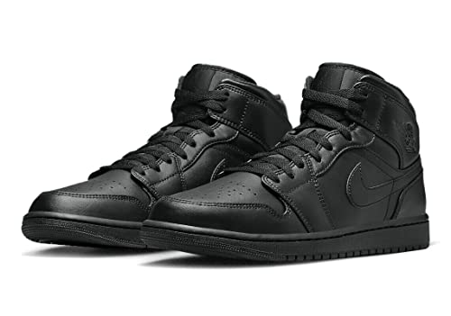 Jordan Mens Air Jordan 1 Mid 554724 093 "Triple Black - Size 10.5