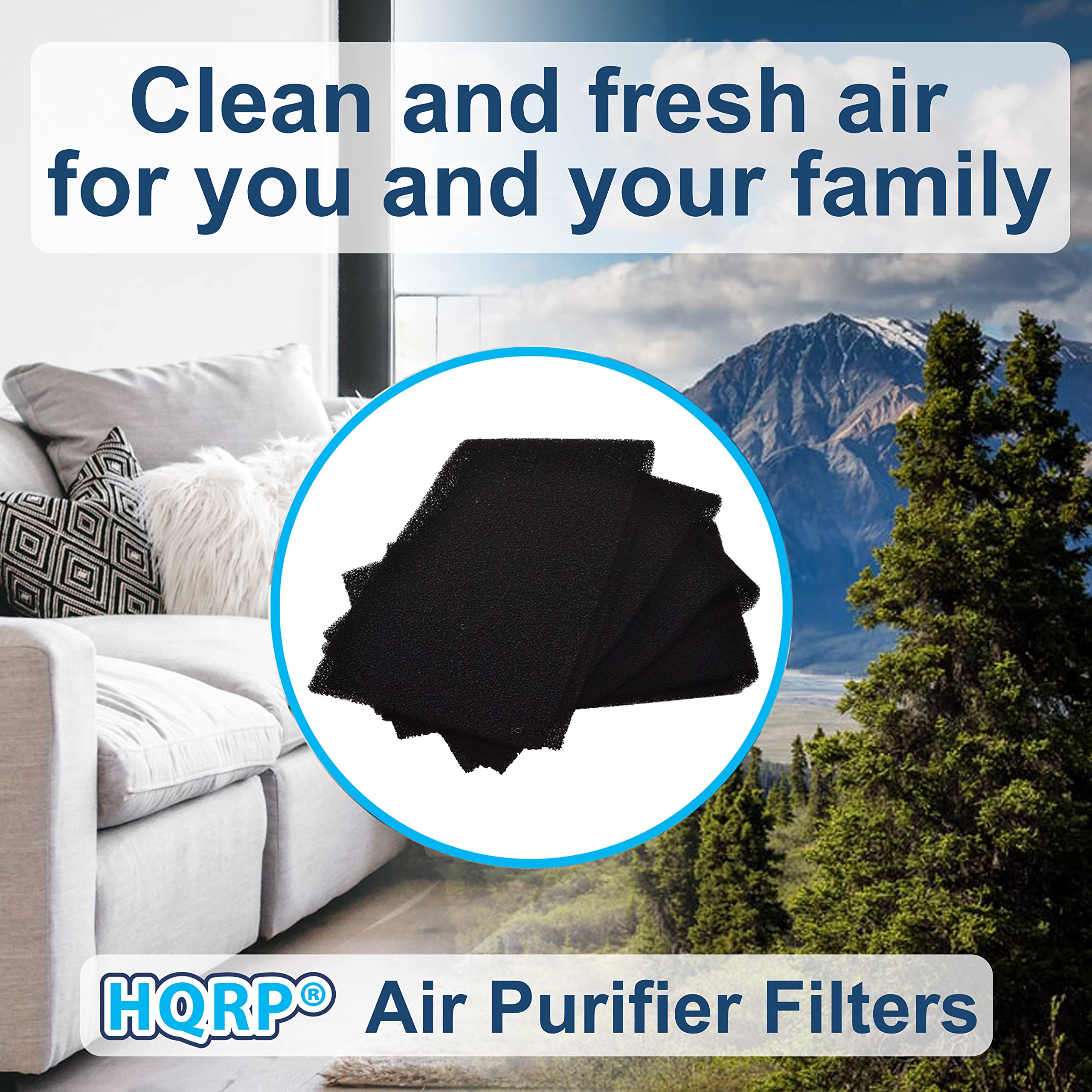 HQRP 4-Pack Carbon Filter compatible with GermGuardian FLT22CB4 Replacement for FLT4825, FLT4850PT True Hepa Filter B fits AC4000 Series