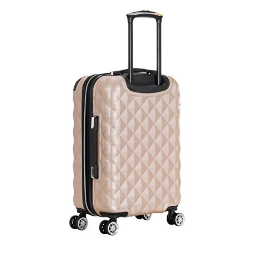 Kenneth Cole Reaction Diamond Tower Collection Lightweight Hardside Expandable 8-Wheel Spinner Travel Luggage, Rose Champagne, 20-Inch Carry On