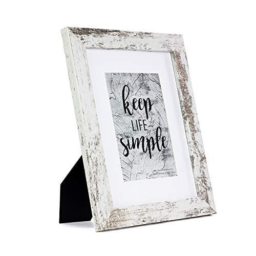 kennethan White 8x10 Picture Frame can Display 5x7 Picture with Mat or 8x10 Photo Without Mat on the Wall