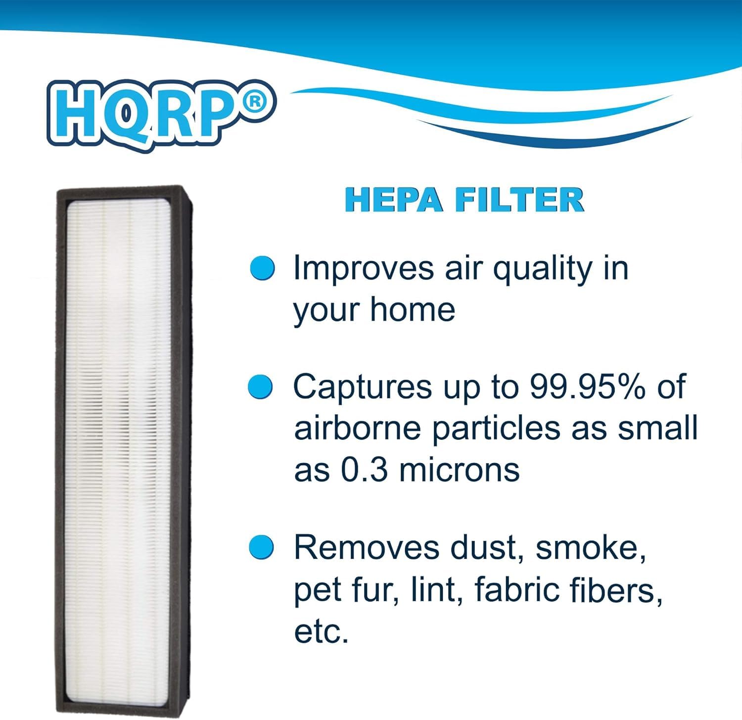 HQRP Filter Kit compatible with InvisiClean IC-7028 4 in 1 Full Size Tower model, 2pcs Cartridge Filters & 4-Pack Carbon Activated Pre-Filters