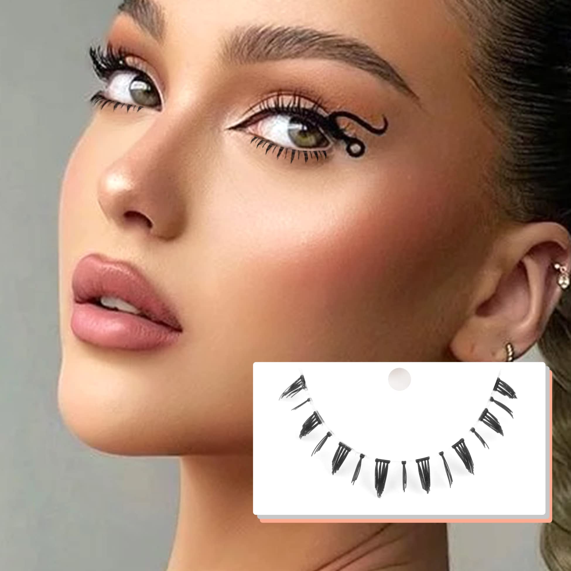 Bottom Lashes Japanese Manga Style Spiky Anime Lower Lashes Clear Band Natural Wispy Handmade Dramatic Bottom Eyelashes Strip Pack by Mavphnee