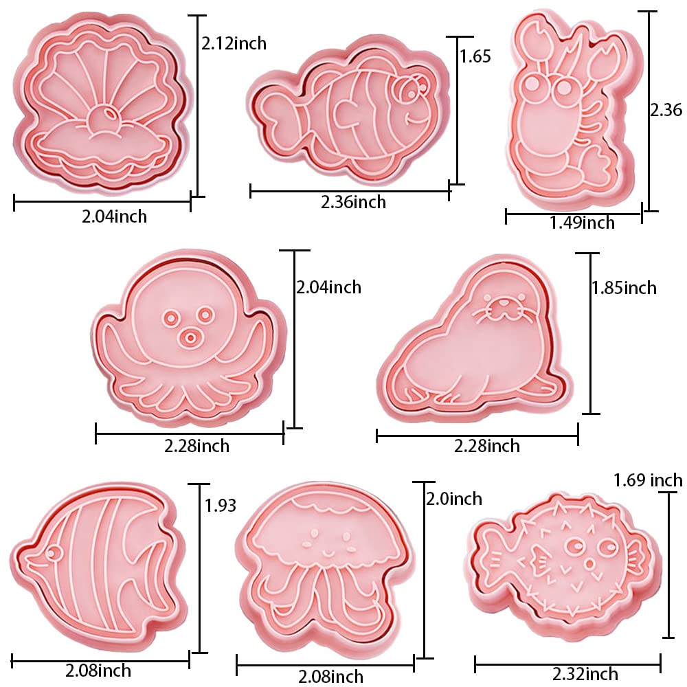 Cookies Cutters set,8PCS Ocean Sea Animal Cookies Cutters,DIY biscuits tools for Baking,Christmas cookie cutters