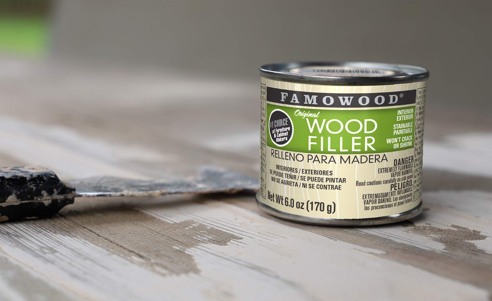 FamoWood 36141100 Original Wood Filler - 1/4 Pint, Alder