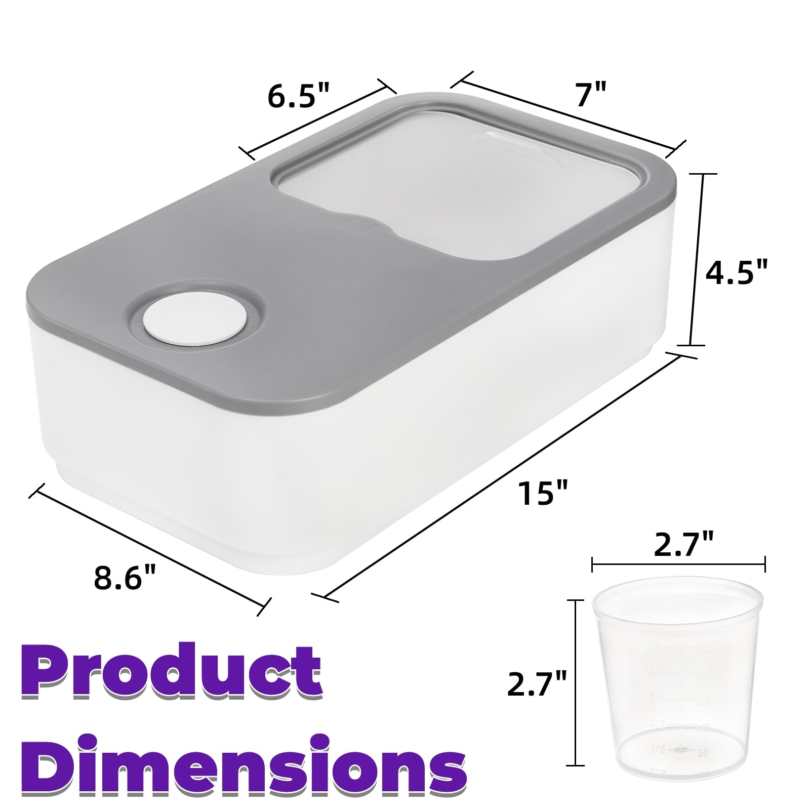 Goaste Laundry Pod Container with Slide Lid, 15 Inch Laundry Powder Holder with Measuring Cup, Large Capacity Laundry Detergent Storage Box for Organization (Fits 2 Bottles of Detergent, 120-150 Pods)