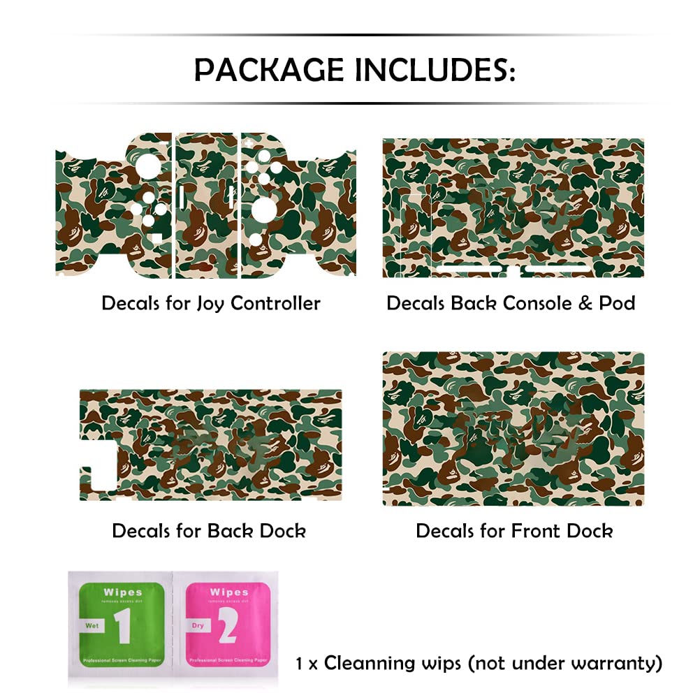 TANOKAY Skin Cover Decals Vinyl for Nintendo Switch, Great Wave of Kanagawa Katsushika Hokusai Protector Wrap Full Set Protective Faceplate Stickers