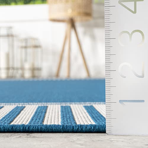 nuLOOM Asha Simple Border Indoor/Outdoor Area Rug, 8' x 10', Teal