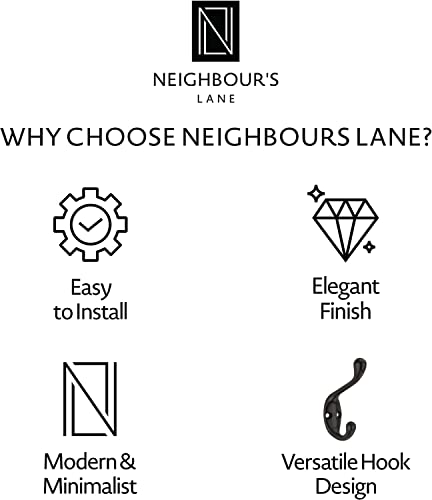 Neighbours Lane 20 Pack Decorative Dual Coat Hook - Great for Wall Mounted Hook Rack, Coat Hanger, Great for Coats, Bags, Towels, Hats, Oil Rubbed Bronze Medium