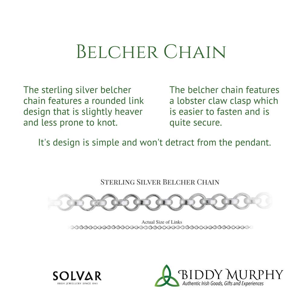 Biddy Murphy Traditional Trinity Knot Celtic Weave, 925 Sterling Silver Necklace for Women, 18" Inch, Fine Irish Pendant, Imported from Ireland, 7/8" x 5/8" Inch