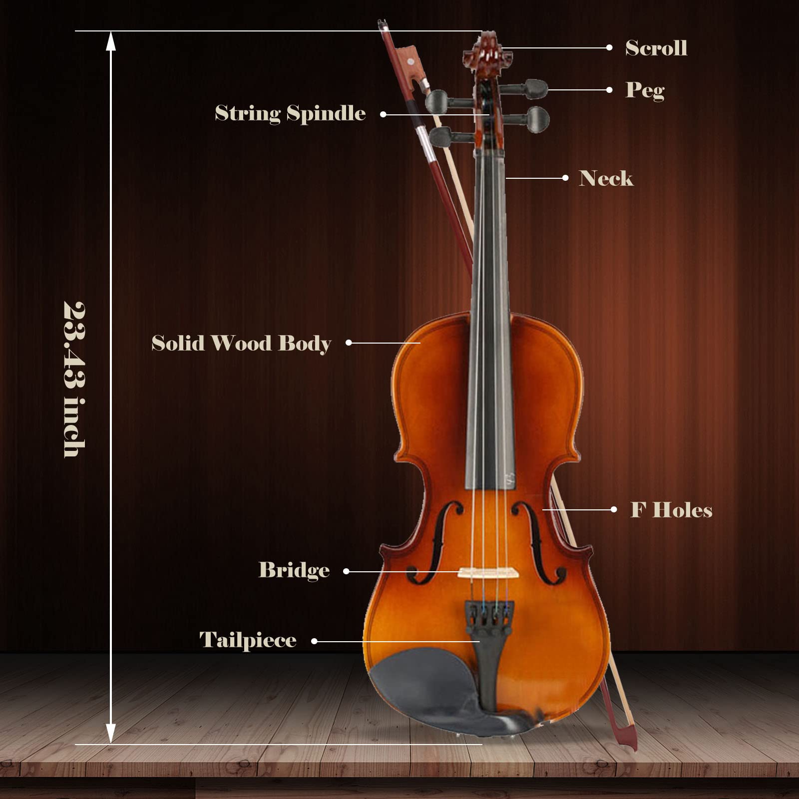 BELANITAS Kids Violin for Beginners Full Size Violin for Kids Ages 9-12 Kids 4/4 Violin Fiddle Kids Violin Beginner with Hard Case, Bow and Rosin, Student Violin, Natural