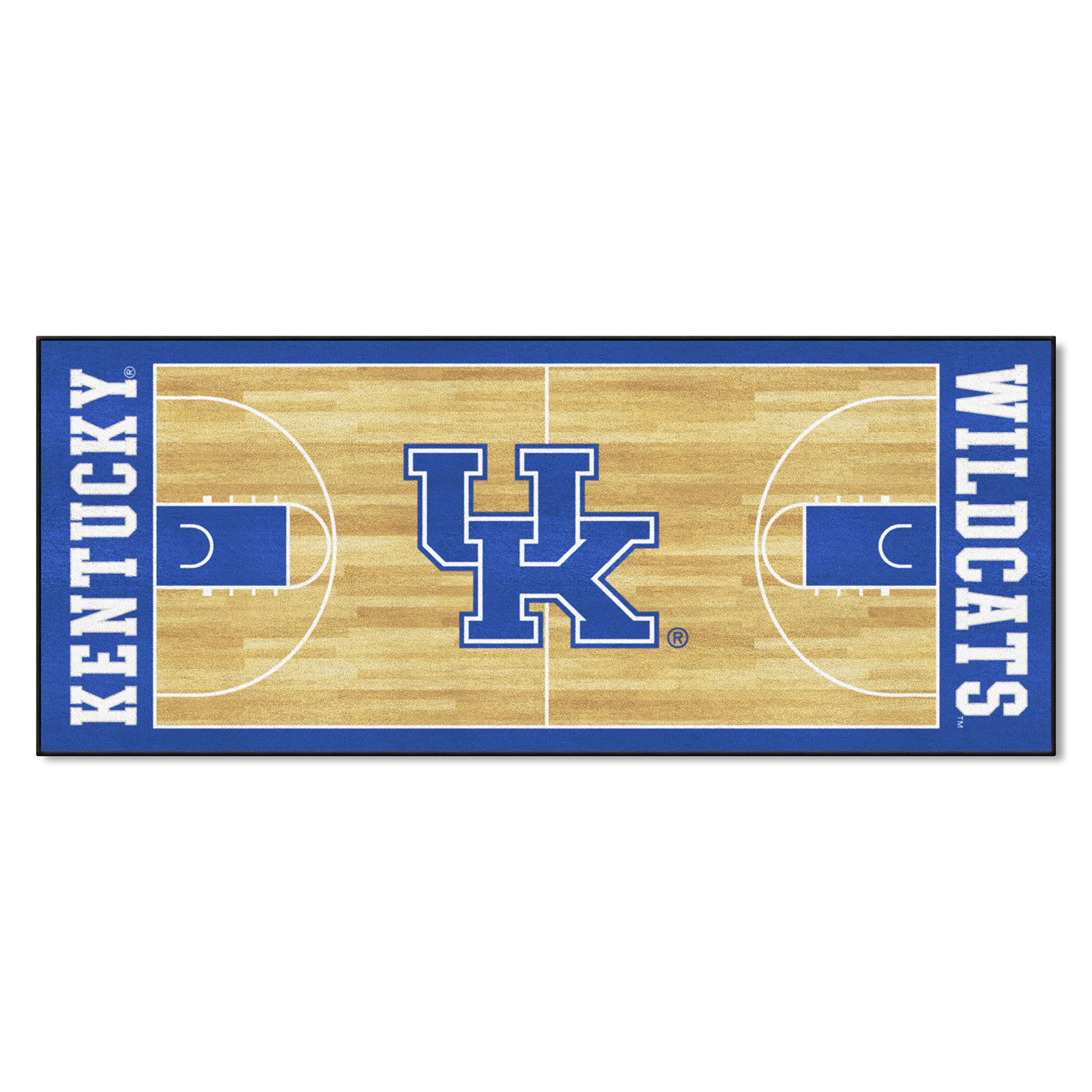 FANMATS 8262 NCAA - Kentucky Wildcats Basketball Court Runner Rug - 30in. x 72in. | Sports Fan Area Rug