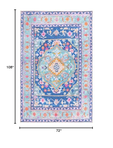 Rugs.com Timeless Collection Rug – 6' x 9' Blue Flatweave Rug Perfect for Bedrooms, Dining Rooms, Living Rooms