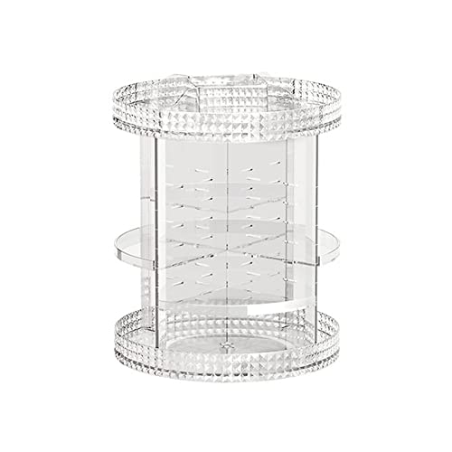 FIZZOQI 360 °Rotating Storage Rack Makeup Organizer Shelf Dressing Table Shelf Acrylic Lipstick Perfume Case Display Stand Cosmetic Organizer Rack