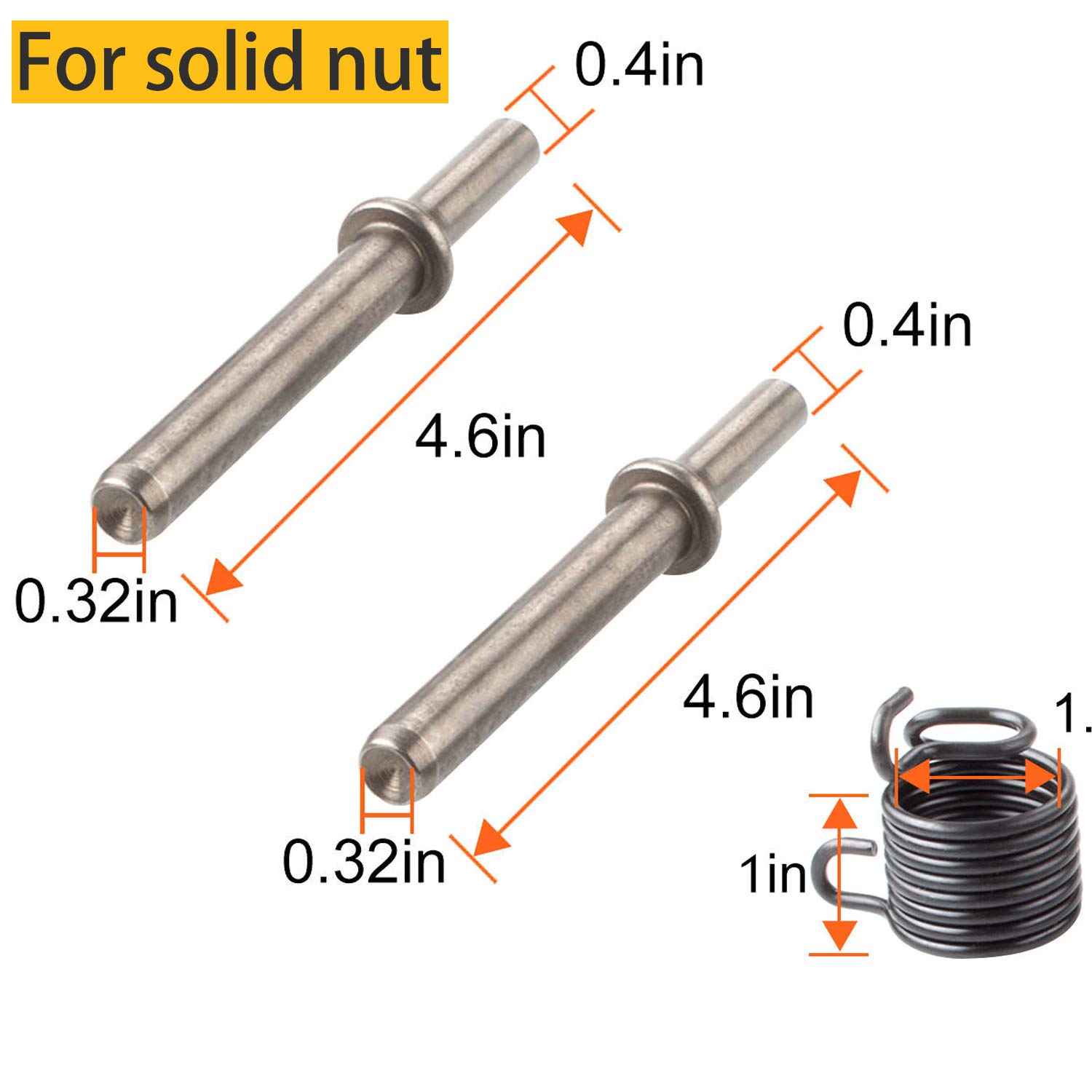 Heavy Duty 7 Pcs Air Hammer Rivet Bits, Abuff Pneumatic Air Rivet Hammer Set for Shank 0.401 Chisel/Air Hammer Rivet Sets Kit with Spring