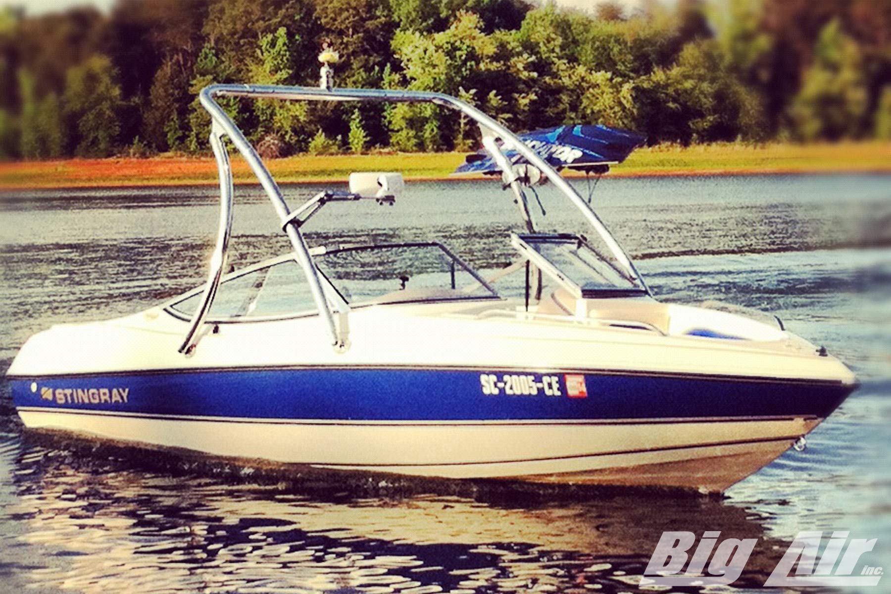 Big Air Ice Wakeboard Tower (Black Powder Coat) - Universal, Collapsible Boat Wake Tower - Accommodates 62" - 103" Mounting Width - 16' or Longer Boat Compatible
