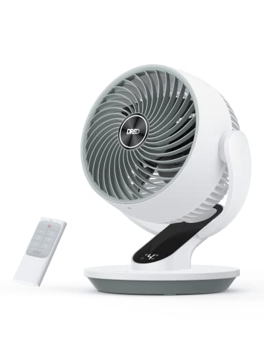 Dreo Oscillating Fan for Bedroom, 9 Inch Quiet Table Fans for Home Whole Room & Tower Fan with Remote, Smart Oscillating Quiet Fans for Bedroom