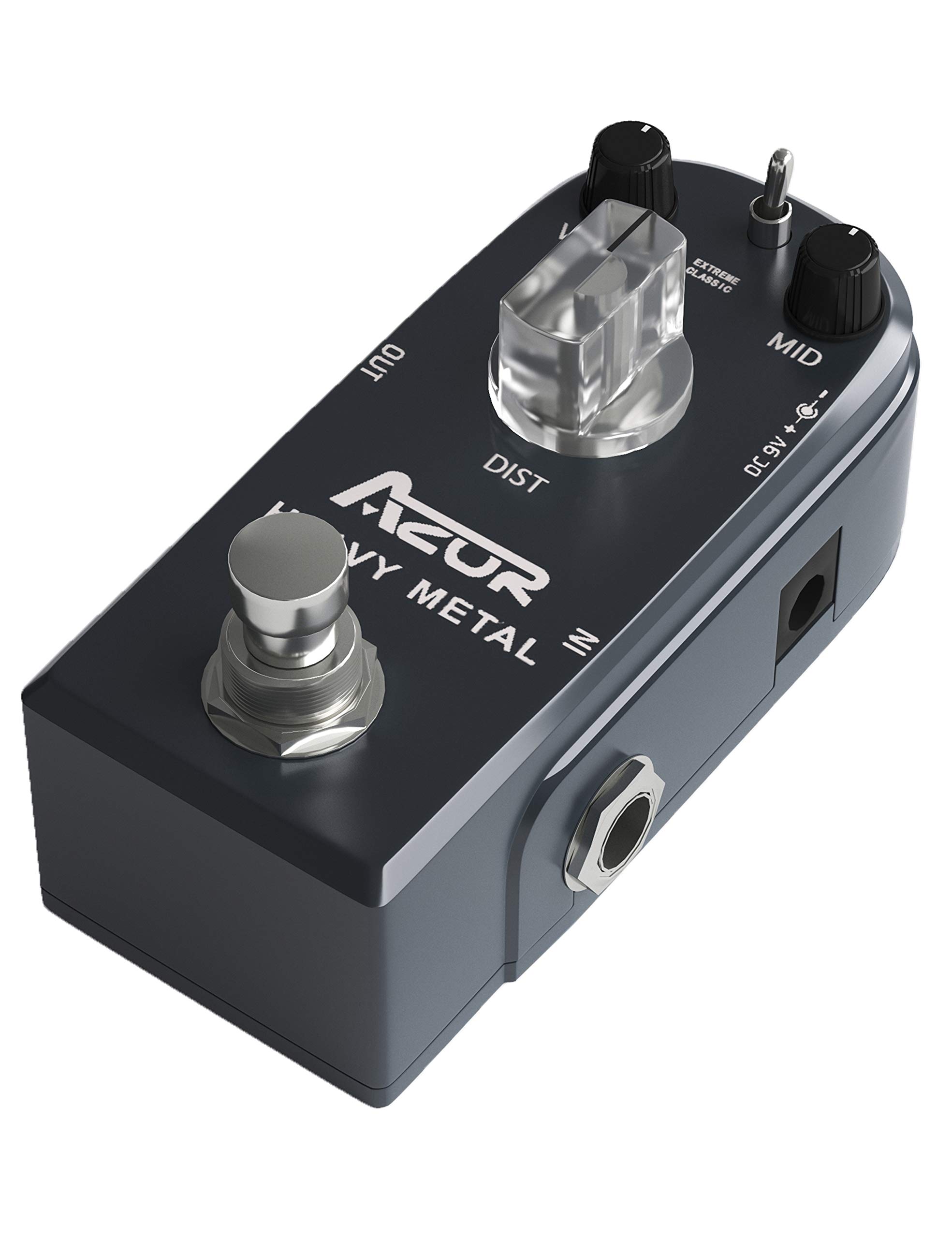 AZOR Heavy Metal Distortion Guitar Pedal 3 Modes Effect Controls for Electric Guitar True Bypass