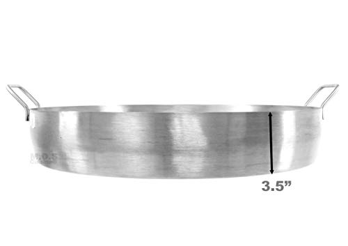 Comal Convex 21.5β Stainless Steel Panza Arriba Heavy Duty Commercial Mexican Griddle Extra High Rim