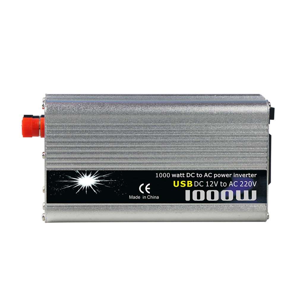 Carrfan Power Inverter Vehicle Power Converter Universal Modified Sine Wave 1000W DC 12V/24V to 100-120V/220-240V AC