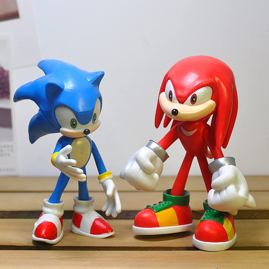 PKEDTNEL Sonic Action Figures, 4.8'' Tall Sonic The Hedgehog with Movable Joint Playsets Toys, Cake Toppers, Decorations or Toys for Kids (Pack of 5)