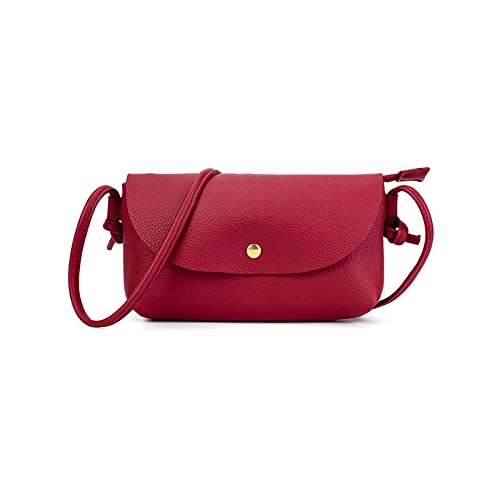 PKSANIT Women's Cross Body Bag, PU Leather Small Square Bag for Women, Shoulder Bag Diagonal Messenger Handbag (Red)