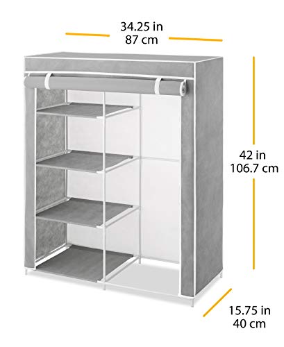 Whitmor Compact Clothes Closet, 15.75 L x 34.25 W x 42.0 H inches, Grey